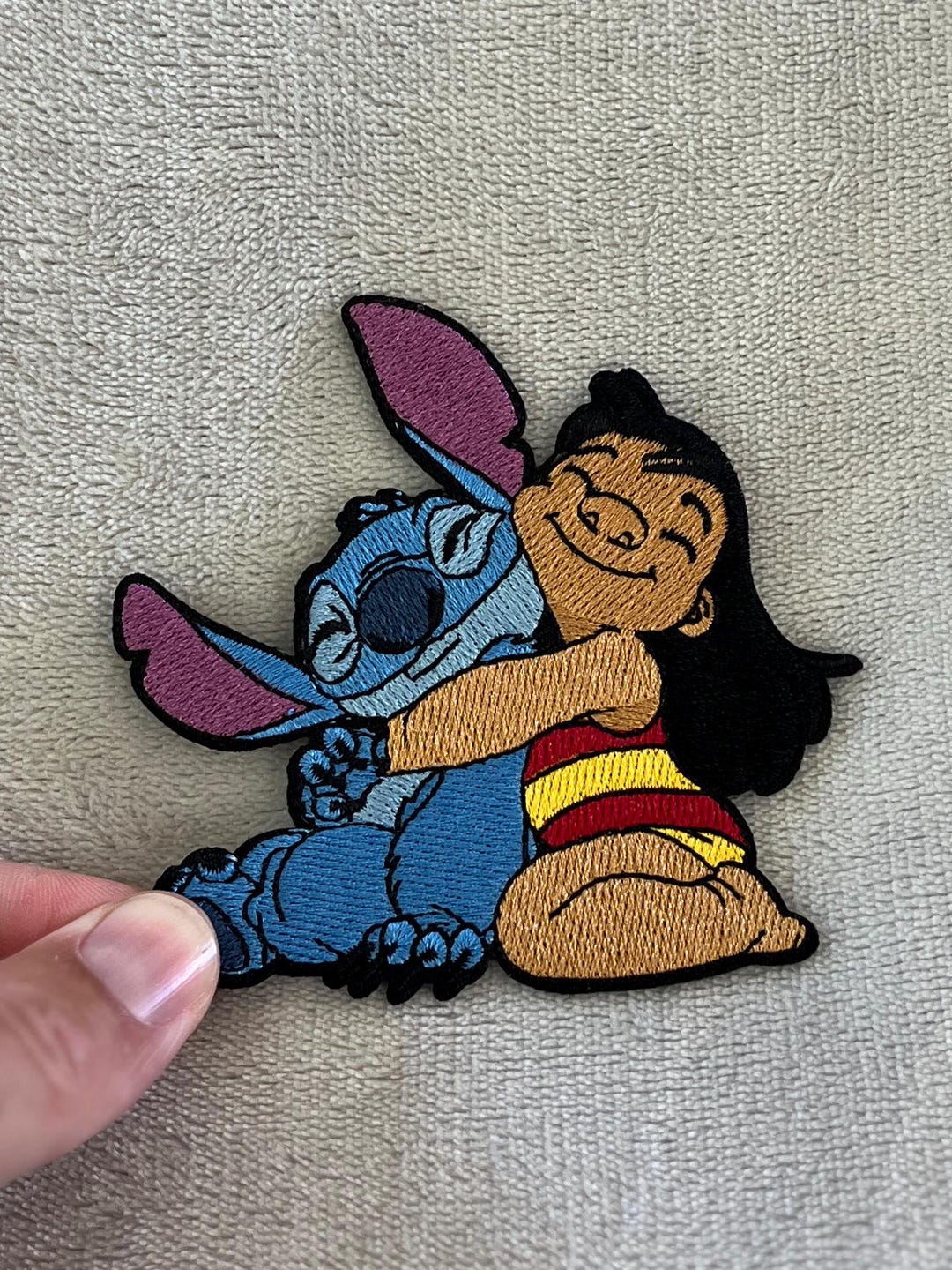 Lilo & Stitch Hug Patch | 3.5x3.5 Inch Embroidered Iron-on | Disney ...