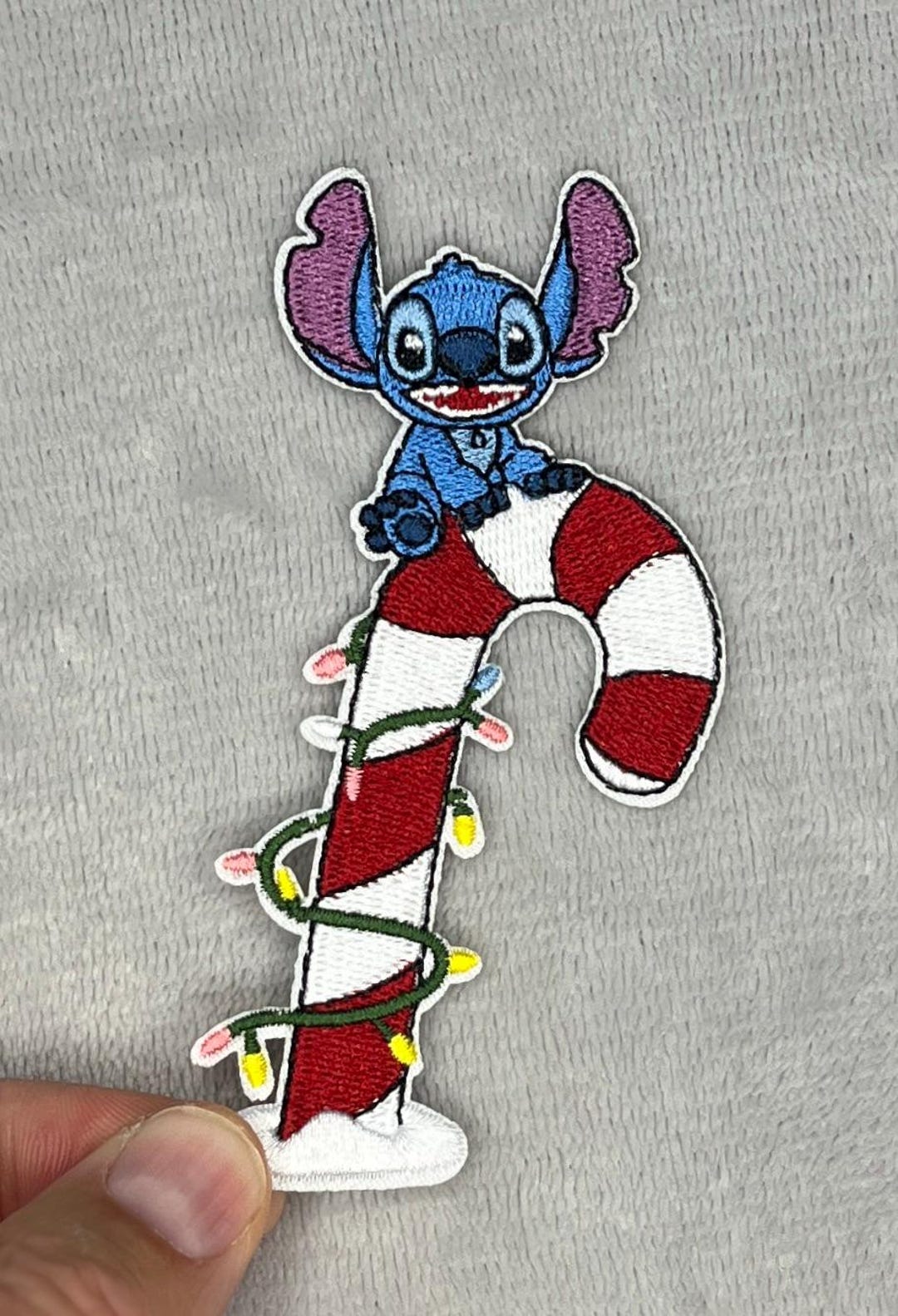 Stitch Candy Cane Patch | Christmas Stitch Embroidered Patch | Holiday ...