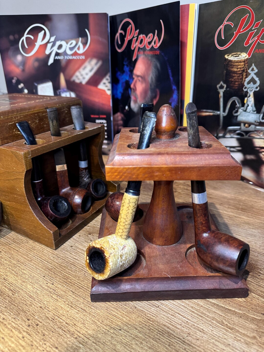Tobacciana Collection of 12 Unique Tobacco Pipes, One 4 Holder Stand ...