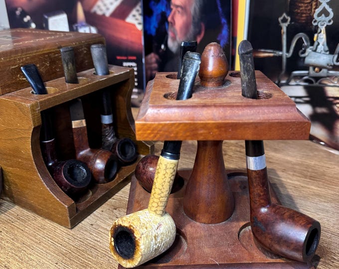 Tobacciana Collection of 12 Unique Tobacco Pipes, One 4 Holder Stand ...