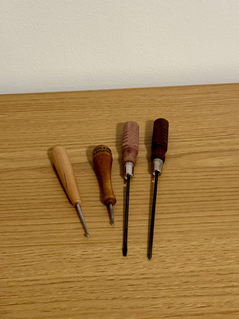 Vintage Wooden Craft Screwdrivers and Carpet Hooks / Sewing Hooks - Etsy