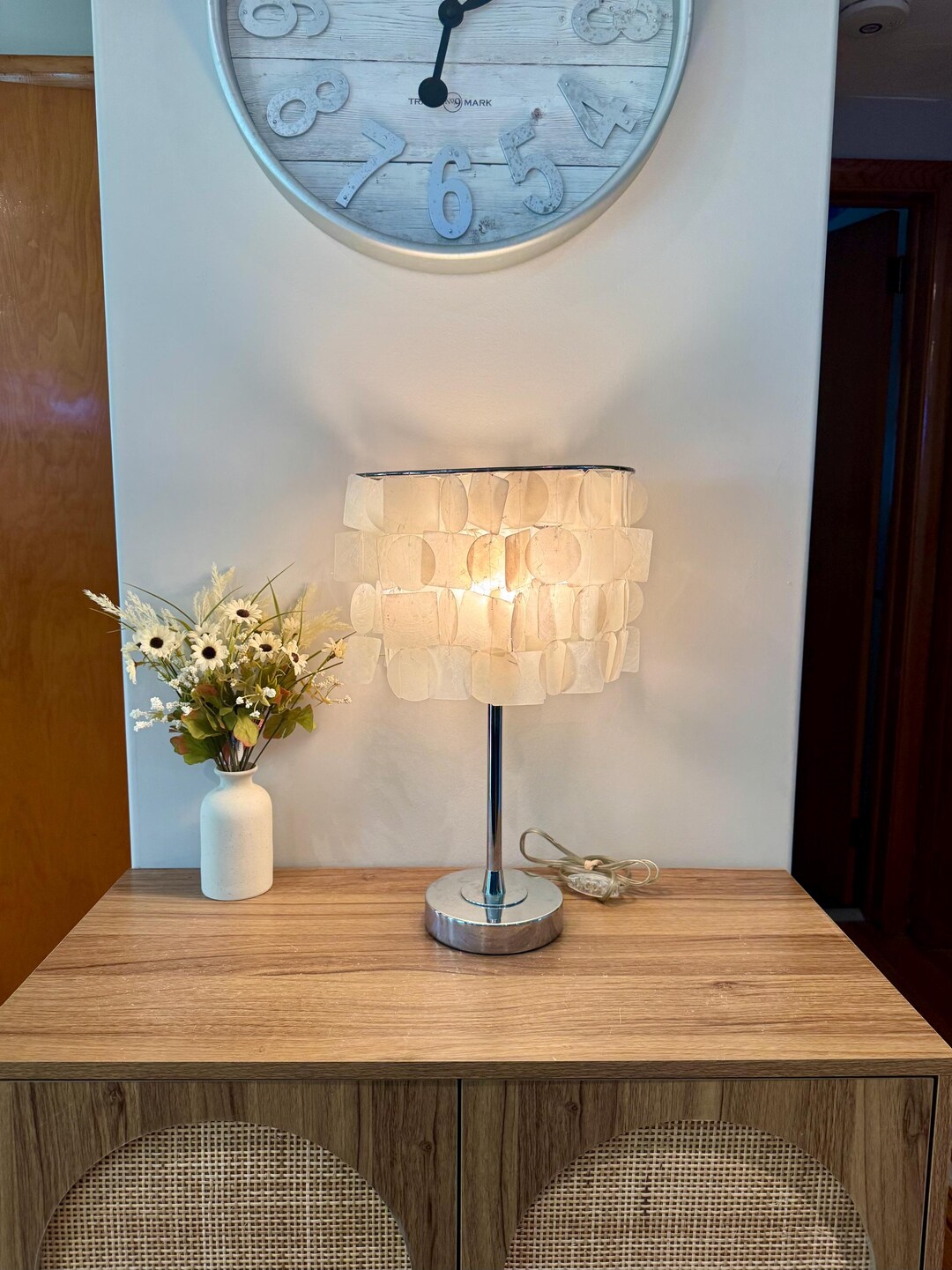 Mid Century Modern Capiz Sea Shell Table Lamp 18.5" - Etsy