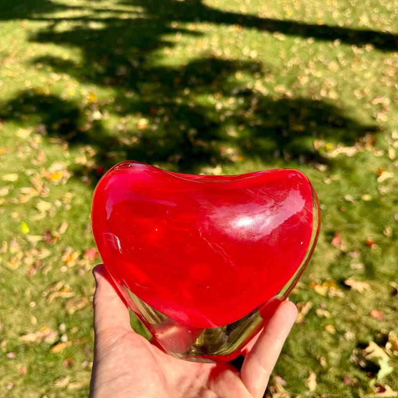 Glass Heart Vase - Etsy