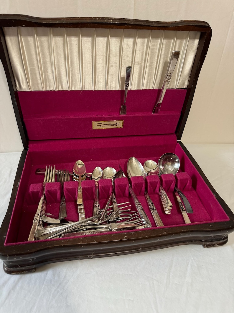 1950s Vintage Community Silverplate Silverware in Original Wood Case - Etsy