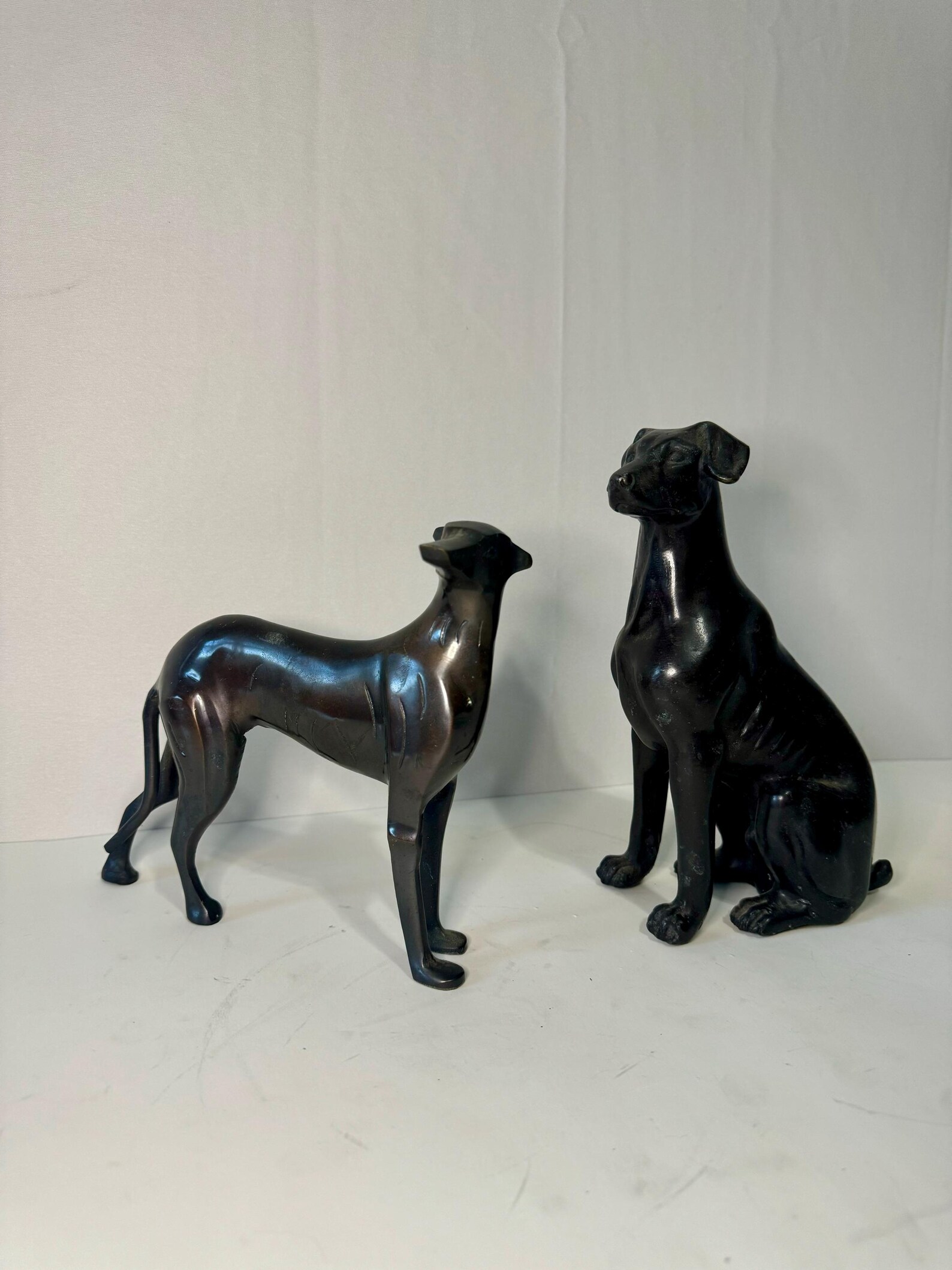 Vintage Bronze Metal Greyhound Whippet Statue Figures 8 - Etsy