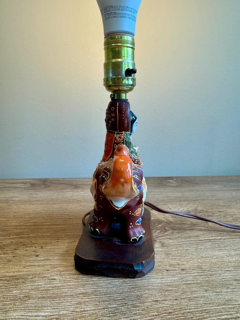 Vintage 1934 Japanese Moriage Buddha Elephant Table Lamp - Etsy