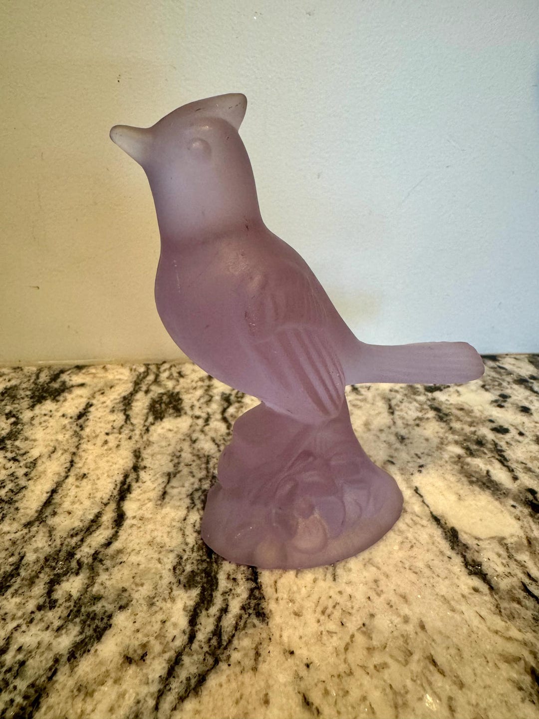 Vintage French Crystal Frosted Glass Cardinal Decor or Paperweight - Etsy