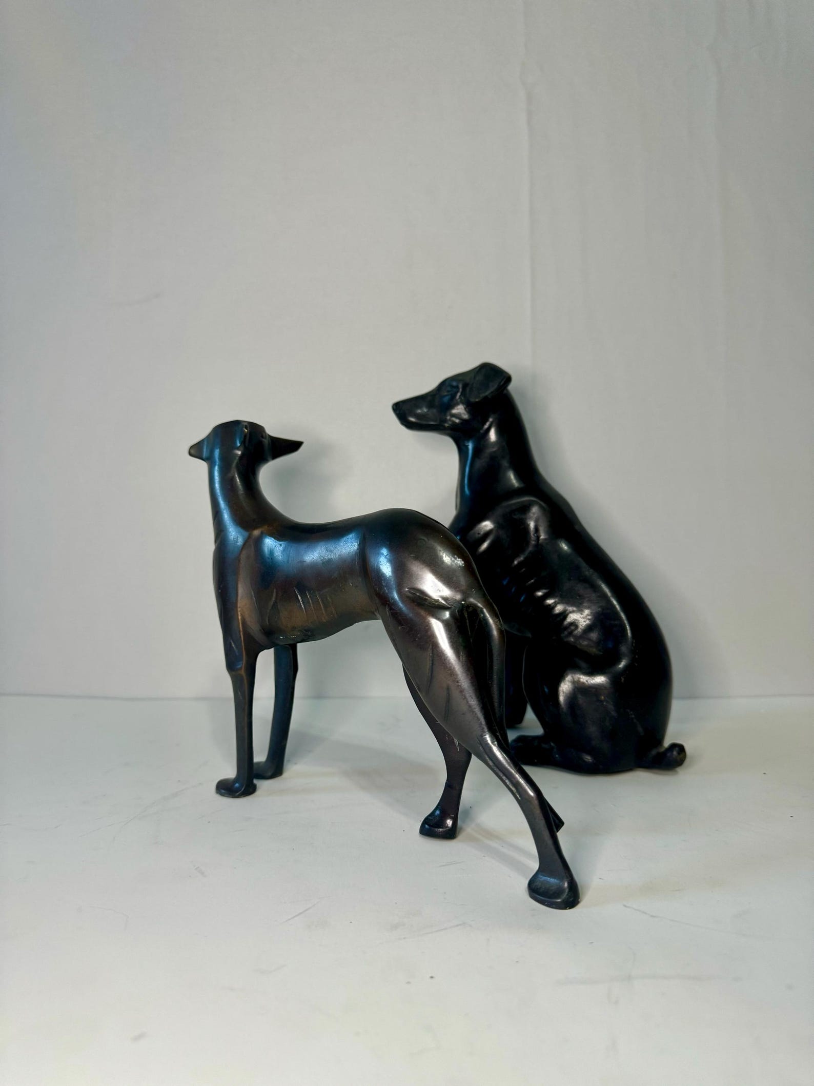 Vintage Bronze Metal Greyhound Whippet Statue Figures 8 - Etsy