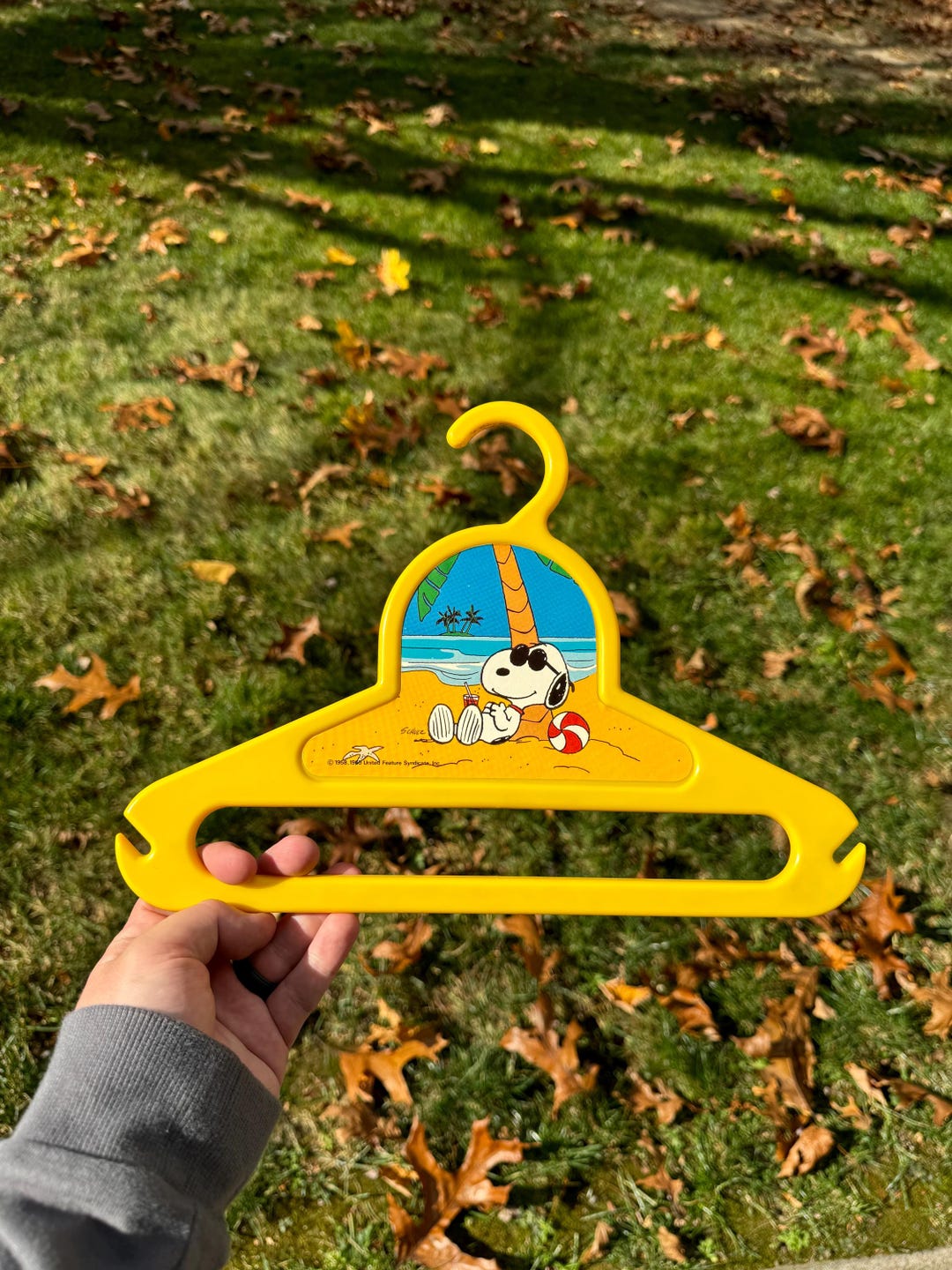1965 Snoopy & Peanuts Gang Clothes Hanger, Snoopy Under Palm Tree on ...
