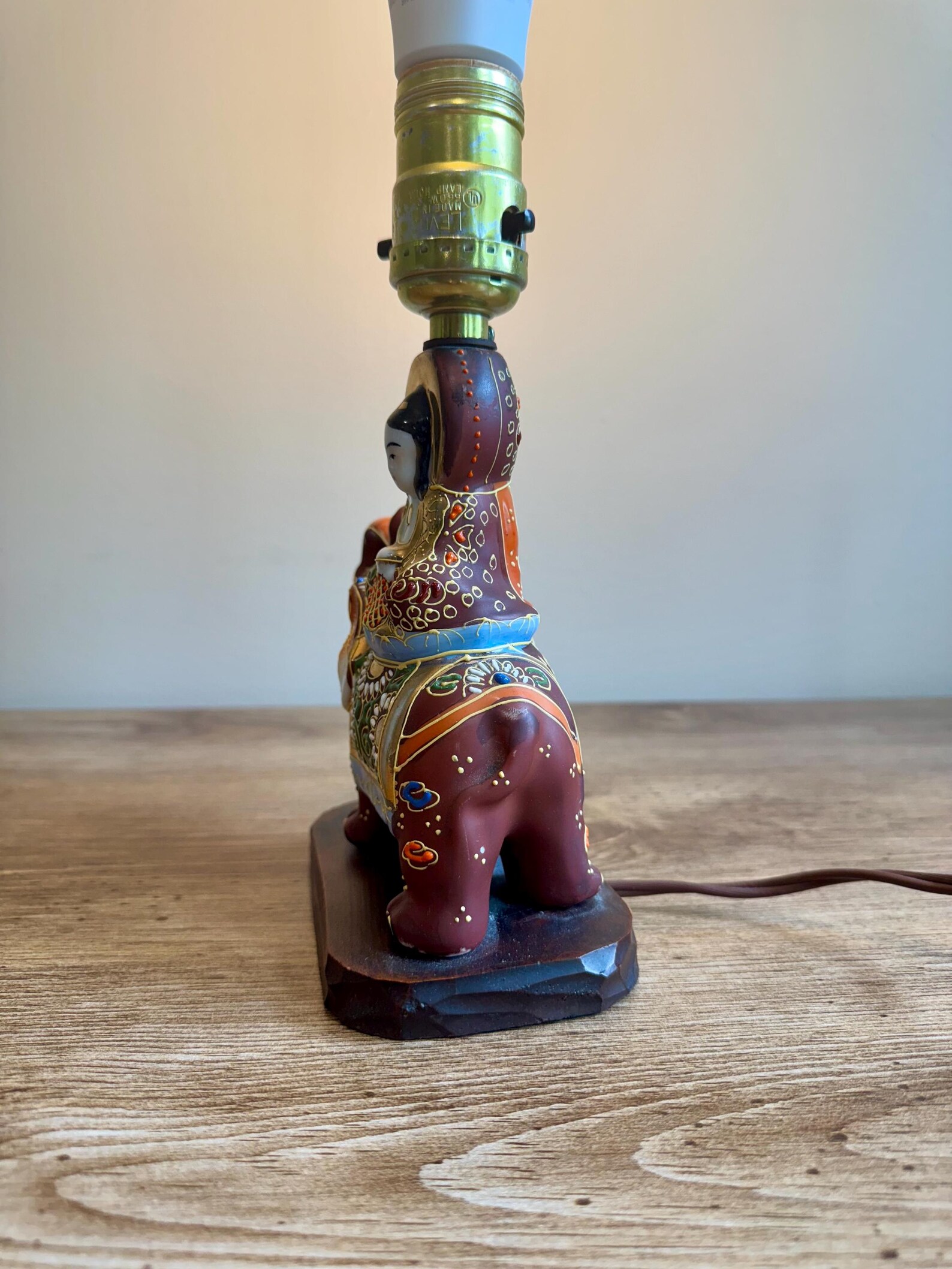 Vintage 1934 Japanese Moriage Buddha Elephant Table Lamp - Etsy