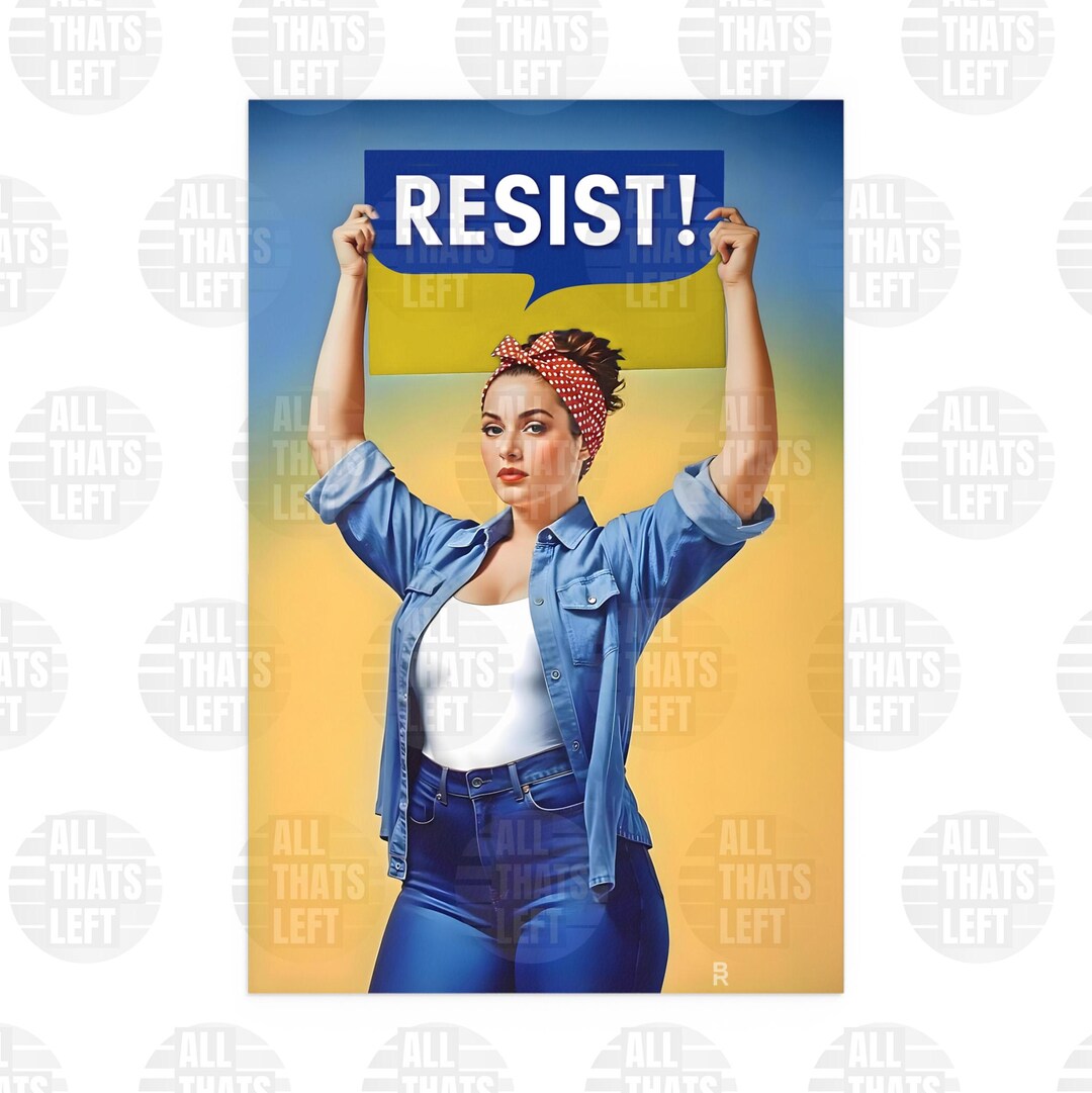 Modern Rosie the Riveter Resist Wall Art Posters | Anti-trump Sign ...