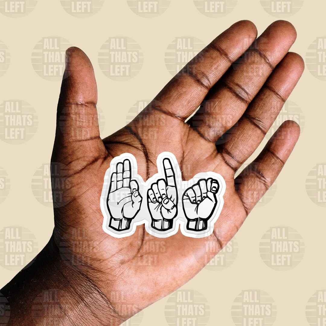 FDT Sign Language Hands Signs ASL Black & White Die-cut Stickers ...