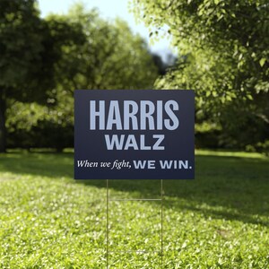 Kamala Harris Walz Plastic Yard Sign, Logo, Two-sided, Outdoor Plastic ...