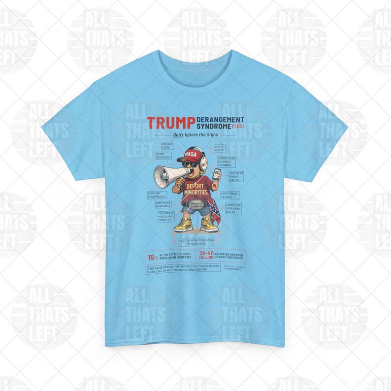 TDS Trump Derangement Syndrome Symptoms Unisex T-shirt | Caricature ...