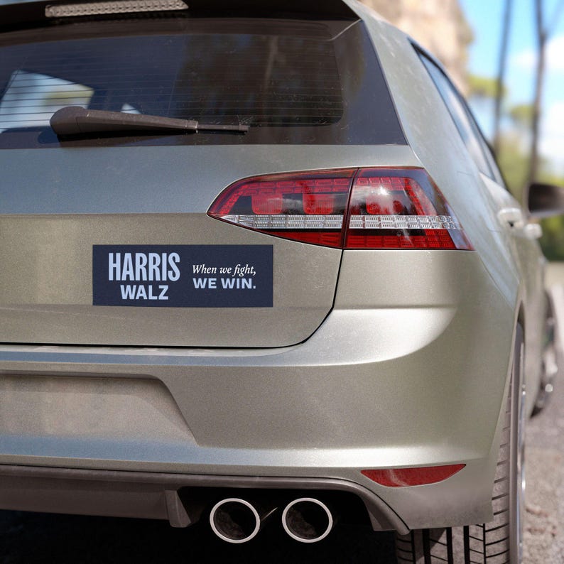 Kamala Harris Walz Car Bumper Logo Name Magnet, Azul, 2024 Elección ...