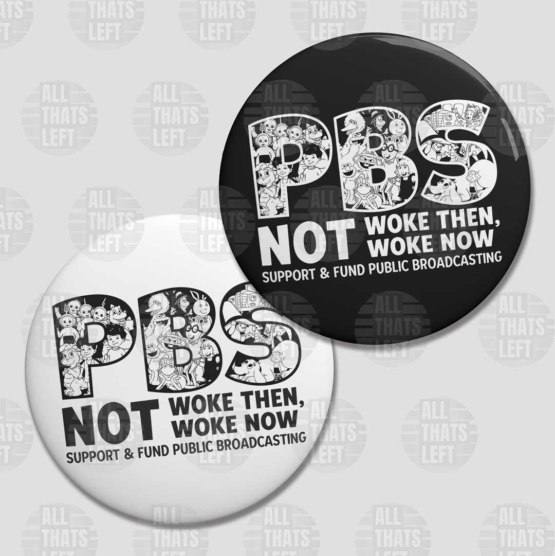PBS Not Woke Then Now Pin Buttons | 90s Kids Cartoon Button | Support ...