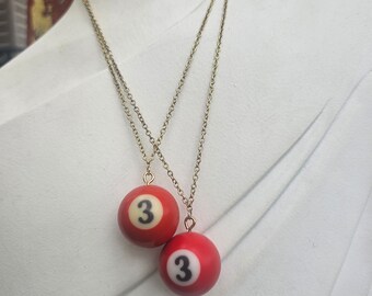 Vintage Bakelite and Chromed Metal Necklace With Real Vintage Billiard ...
