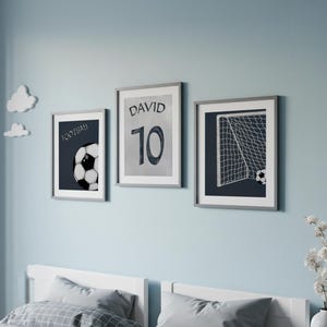 Personalized Soccer Poster Set – Customisable Football Wall Art, Kids ...