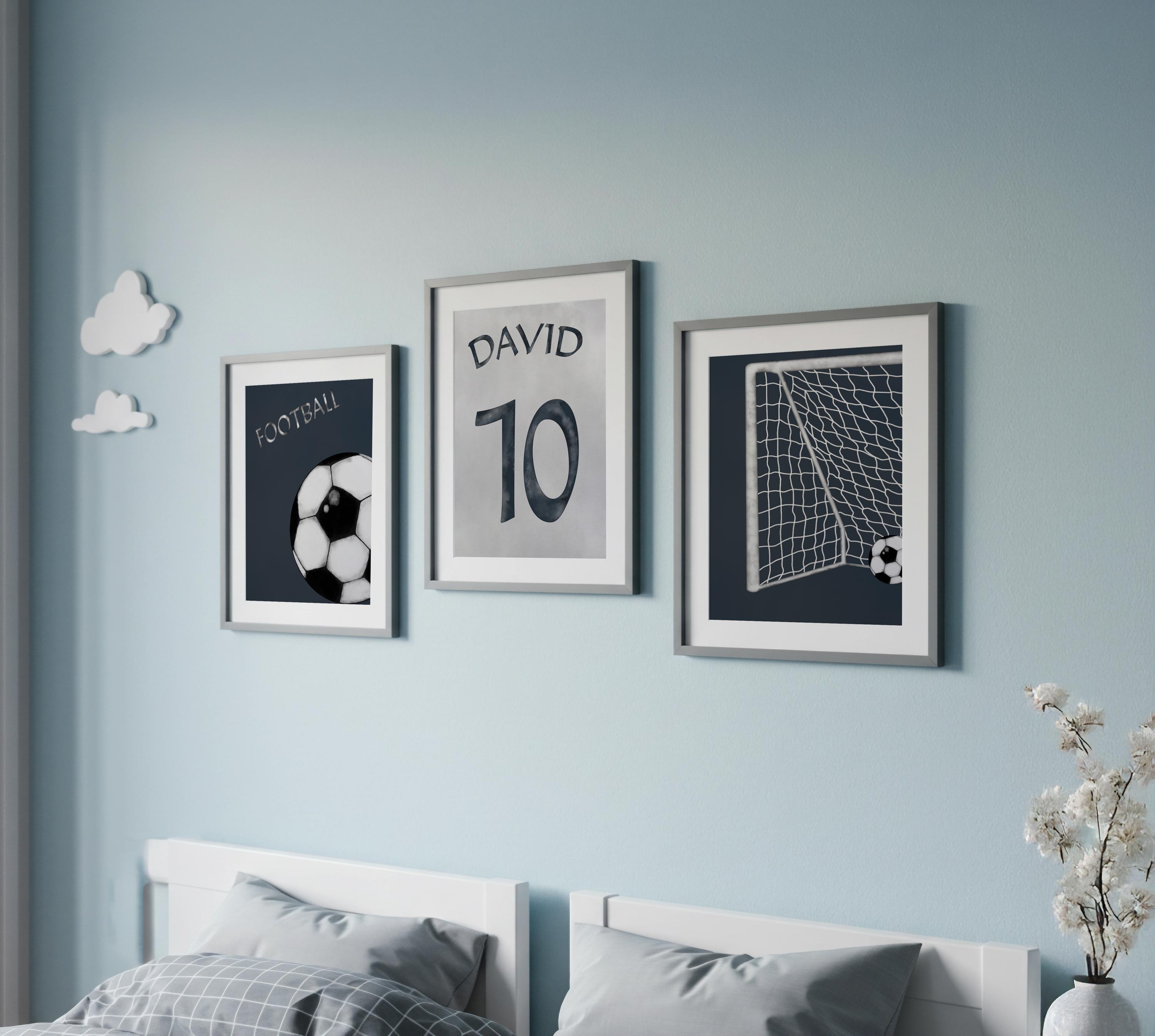 Personalized Soccer Poster Set – Customisable Football Wall Art, Kids ...