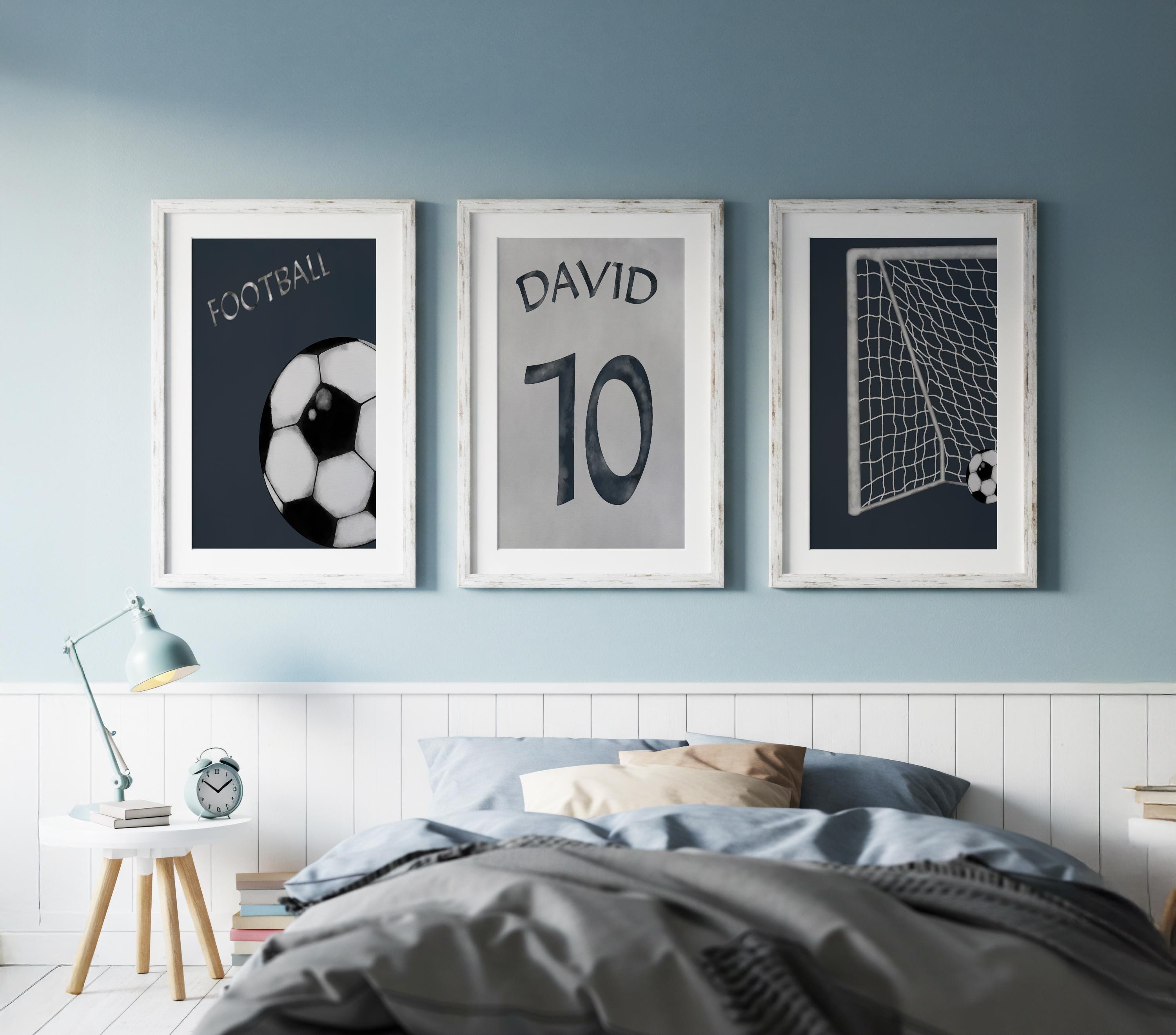 Personalized Soccer Poster Set – Customisable Football Wall Art, Kids ...