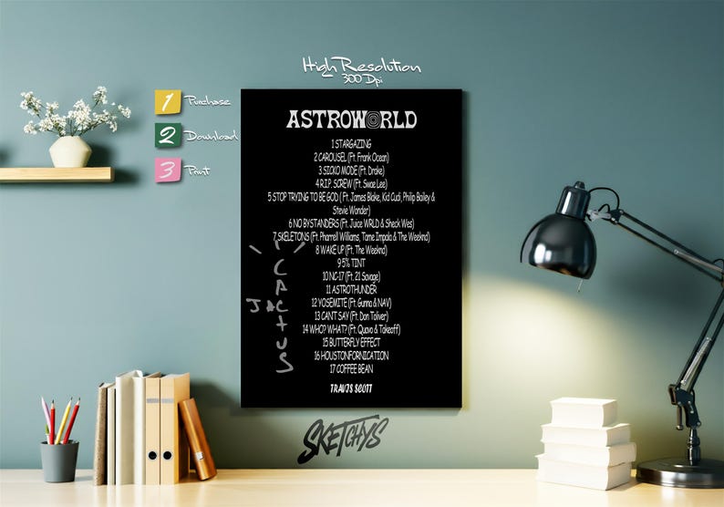 Travis Scott Astroworld Fan Art Poster Set | Travis Scott Album ...