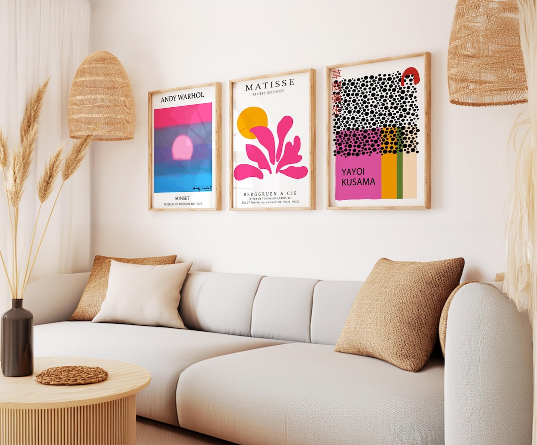 Yayoi Kusama, Henri Matis, Andy Warhol, Exhiibition Posters, Pink ...