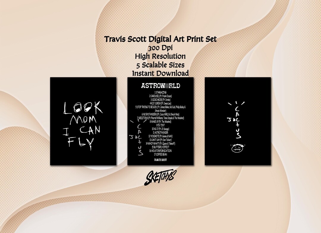 Travis Scott Astroworld Fan Art Poster Set | Travis Scott Album ...