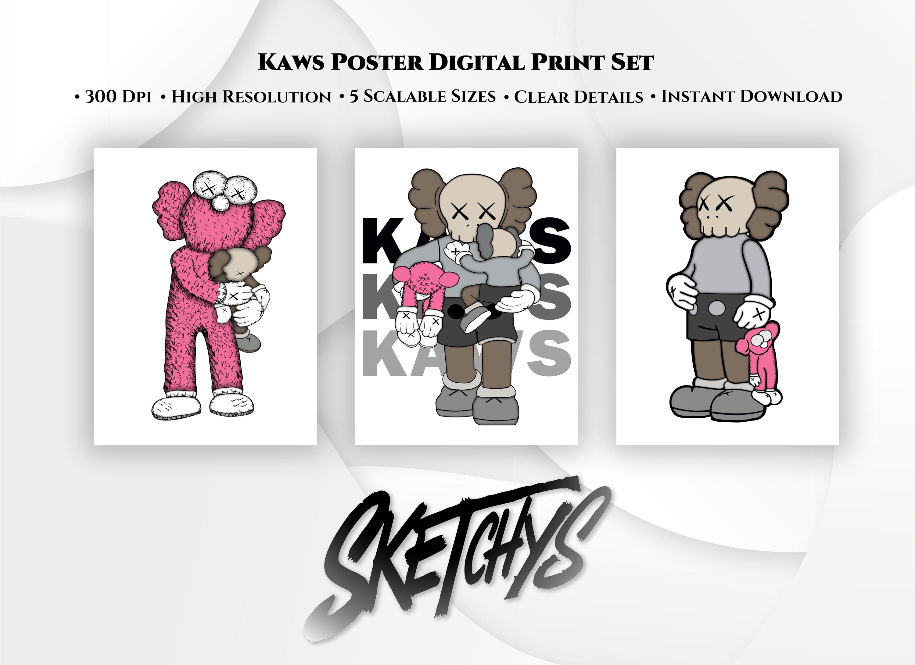 Kaws Poster Set: Hypebeast Toys, Kids Room Decor (digital Download) - Etsy