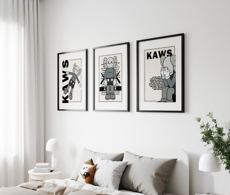 Kaws Poster Set - Hypebeast Toys Prints - Kids Room Decor, Nursery Wall ...