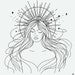 Fine Line Goddess Drawing Digital Print - Etsy
