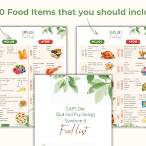 70 GAPS Foods to Eat & 70 Foods to Avoid | Digital Printable PDF | Gut ...