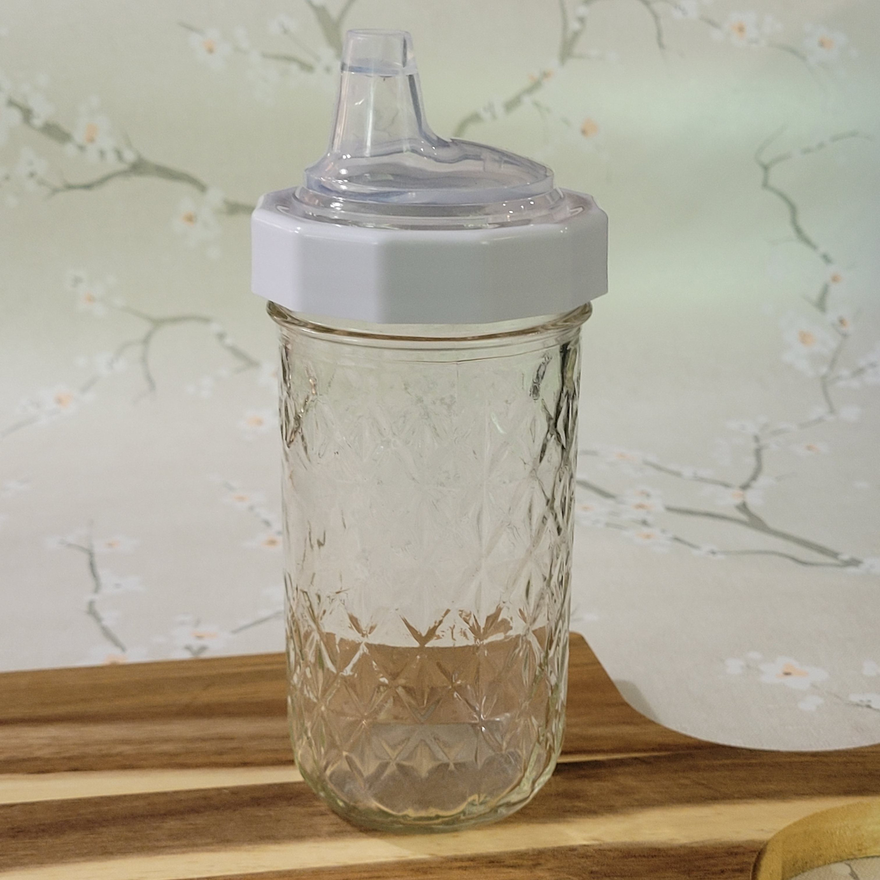 Canning Jar Glass Sippy Cup - Quilted - Etsy
