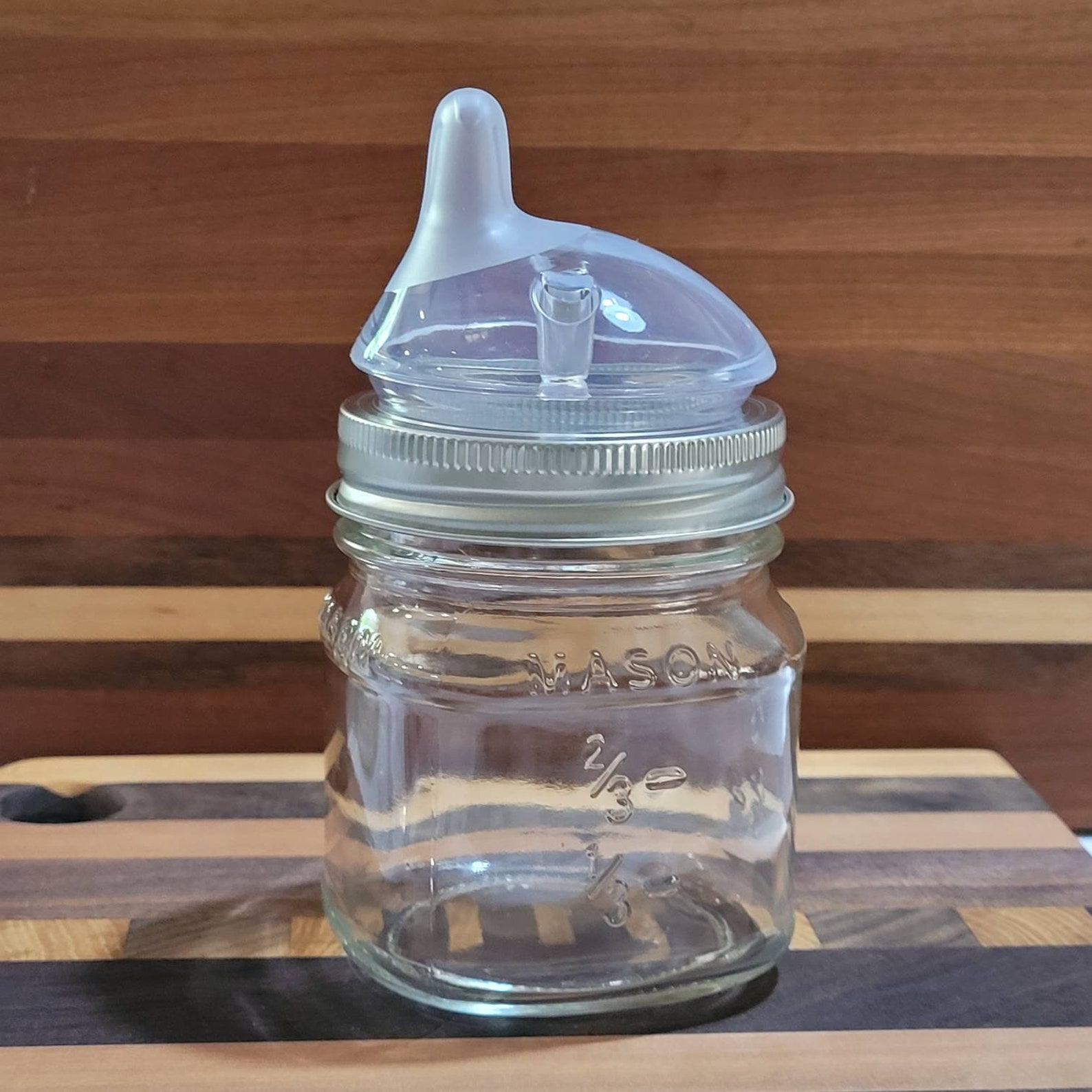 Square Canning Jar Glass Sippy Cup - Etsy