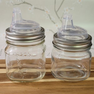 Square Canning Jar Glass Sippy Cup - Etsy