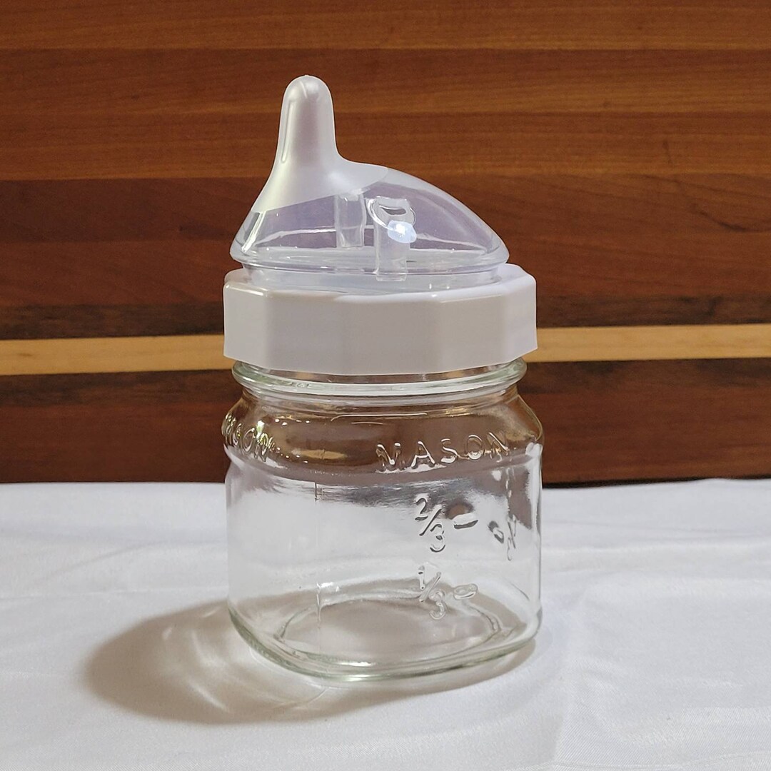 Square Canning Jar Glass Sippy Cup - Etsy