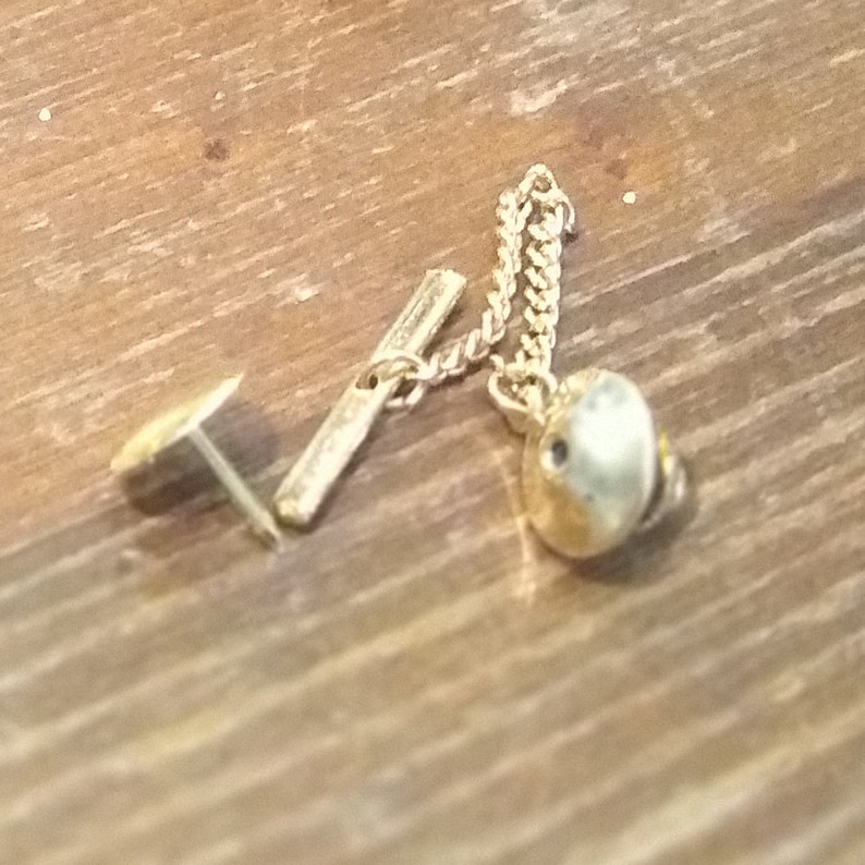 12 Sets Gold Tone Tie Tacks spring Loaded Clutch and Chain - Etsy