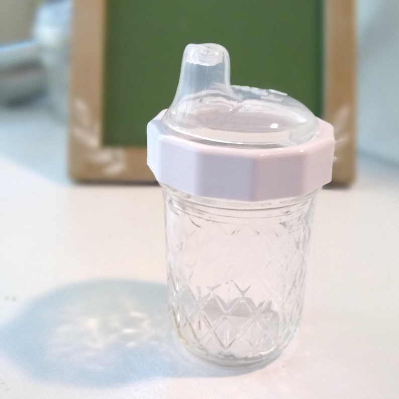 Canning Jar Glass Sippy cup quilted | Etsy