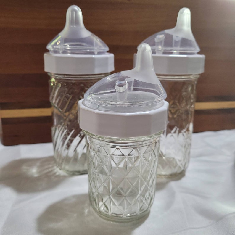 Canning Jar Glass Sippy Cup Quilted - Etsy