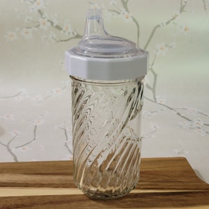 Canning Jar Glass Sippy Cup - Quilted - Etsy
