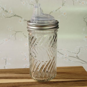 Canning Jar Glass Sippy Cup - Quilted - Etsy