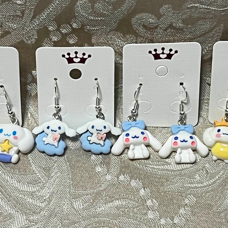 Cartoon Earrings - Etsy UK