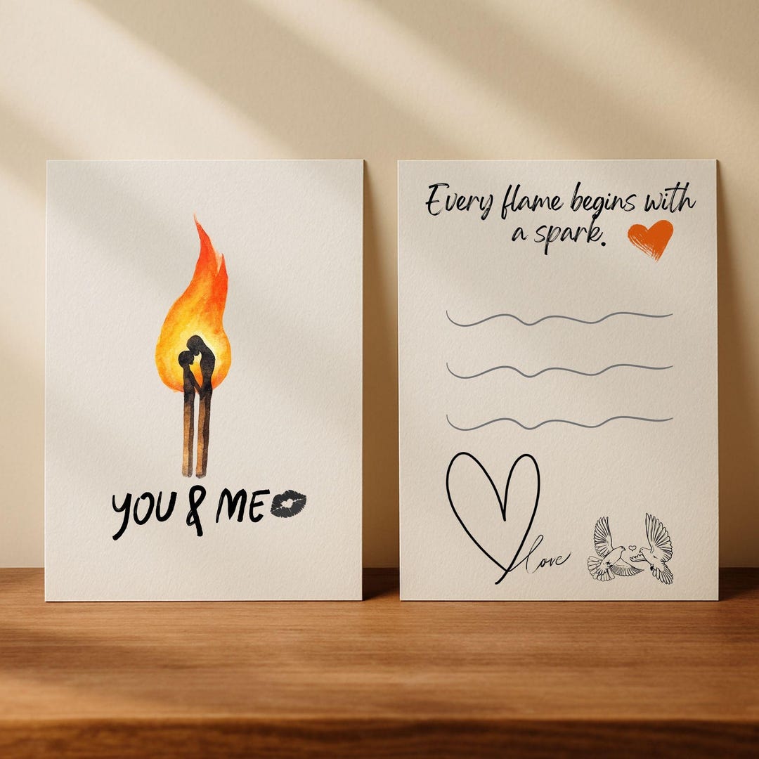 Printable Love Card | Couple Message Card | Editable Canva Digital ...