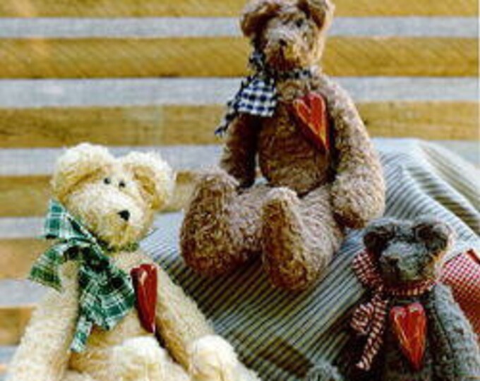 Primitive Teddy Bear Doll Pattern Folk Art Antique Bears | Etsy