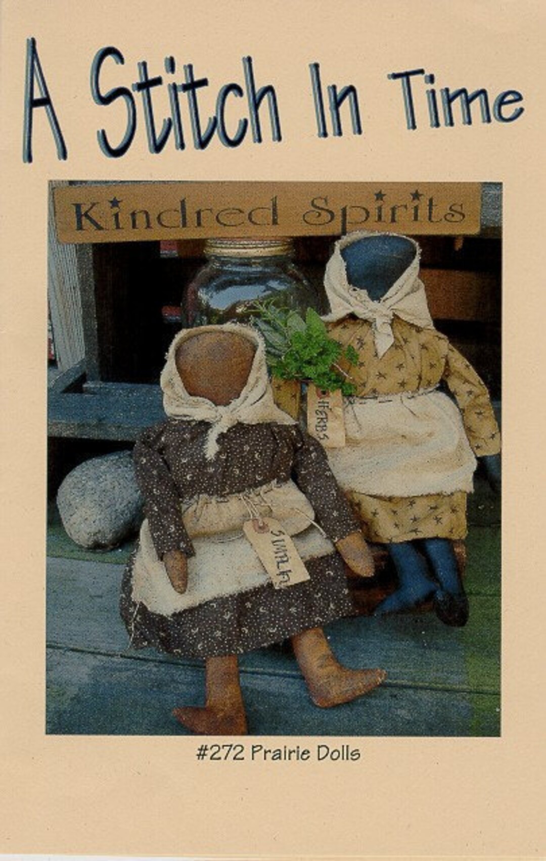 Primitive Doll PATTERN Folk Art Prairie Dolls Farmhouse Cottage Herbs ...
