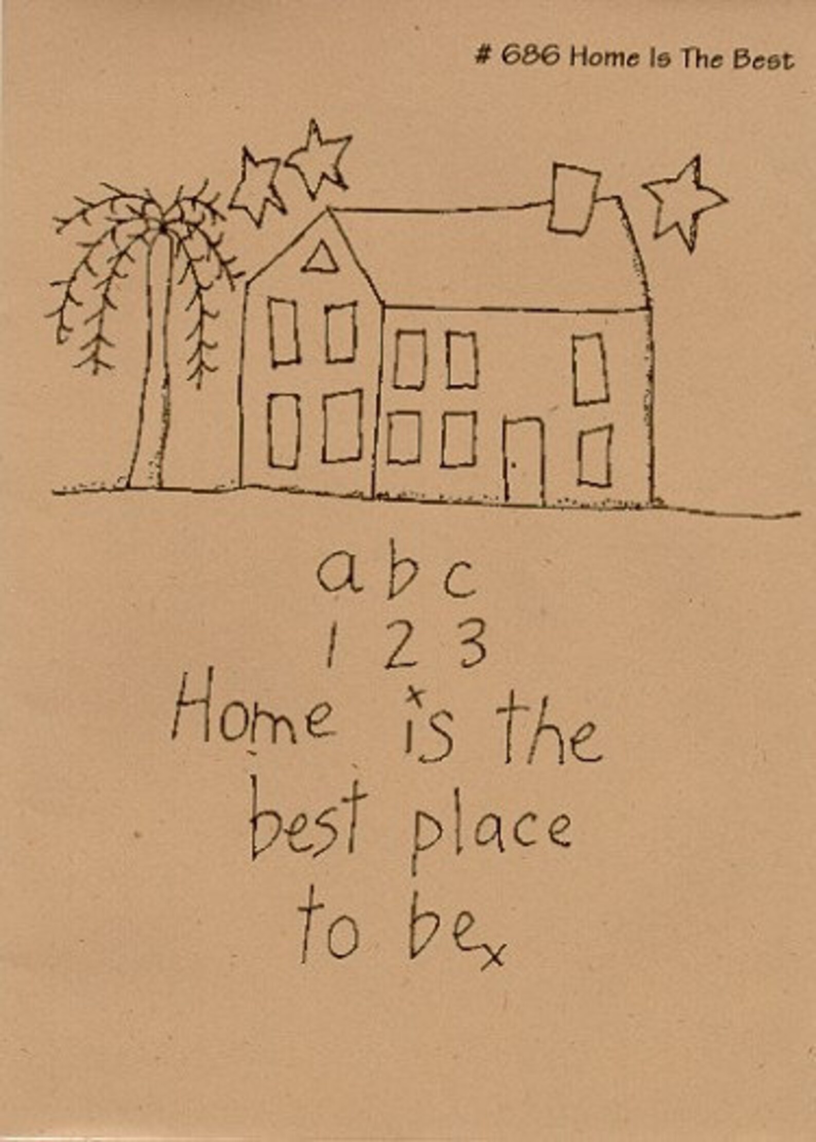 Primitive Stitchery Pattern Folk Art Sampler Home is Best - Etsy