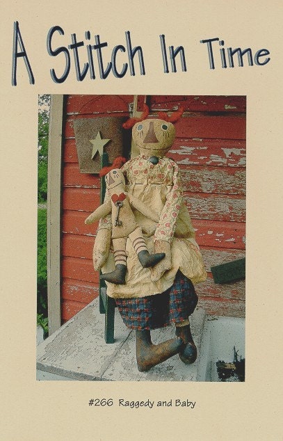 Primitive Doll PATTERN Folk Art Raggedy and Baby Farmhouse - Etsy