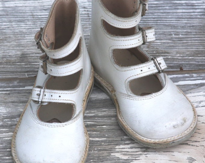 Shoes Vintage Primitive White Time Worn Leather Vintage - Etsy