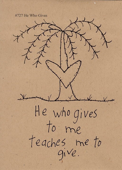 Primitive Stitchery Pattern Folk Art Sampler He Who Gives - Etsy