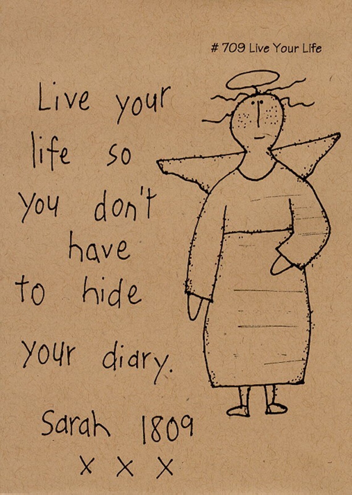 Primitive Stitchery Pattern Folk Art Live Your Life - Etsy