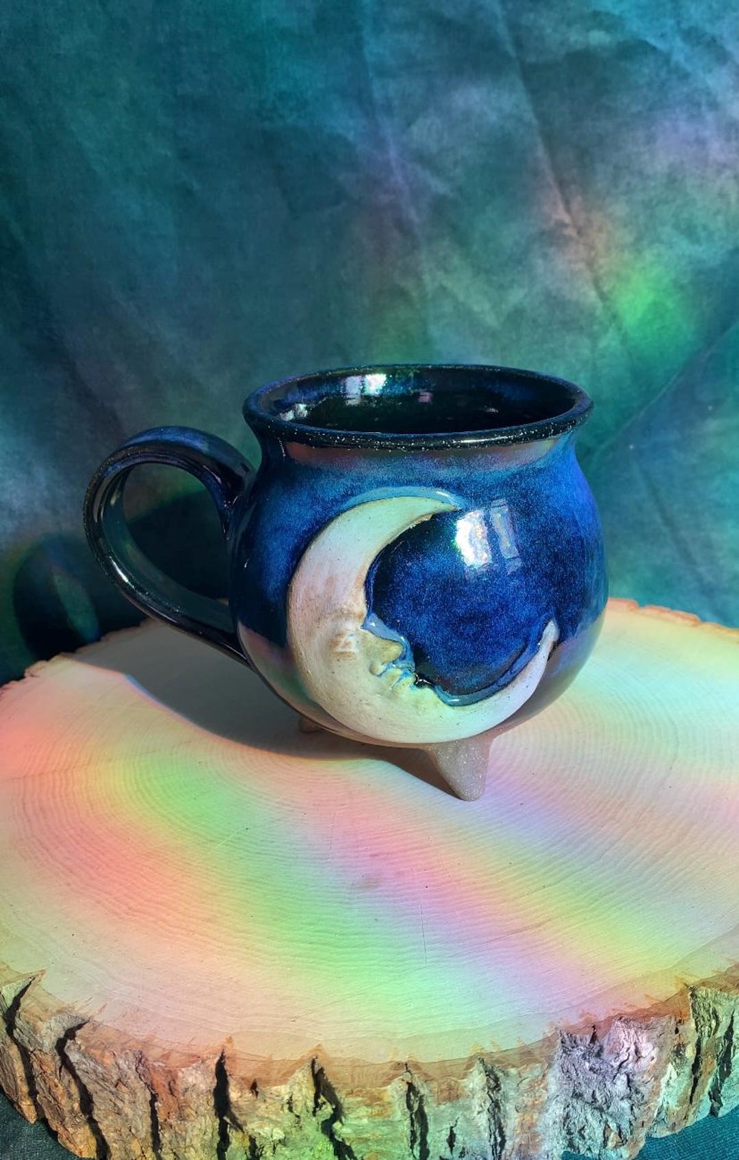Crescent Moon Face Cauldron Mug - Pottery Mug - Ceramic Mug - 14 Oz - Etsy
